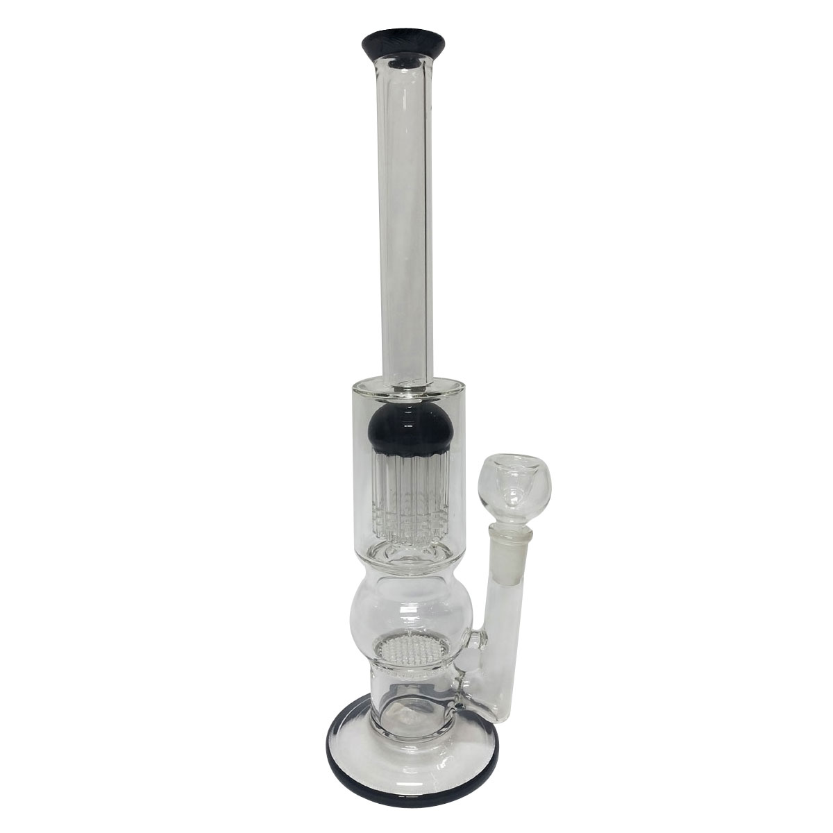 Glass bong heavy honeycomb 14 arm tree perculator 16 inch clear